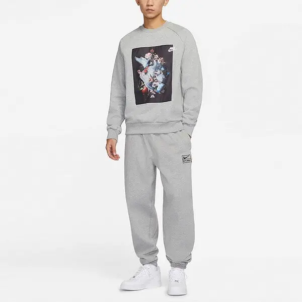 Nike Af-1 Pattern Splicing Fleece Knit Pullover