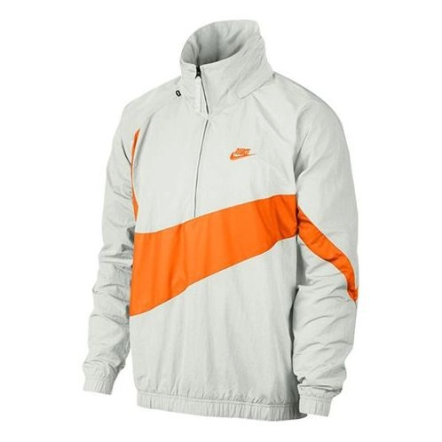 Nike Big Swoosh Half Zipper Jacket - White/orange