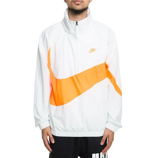 Nike Big Swoosh Half Zipper Jacket - White/orange