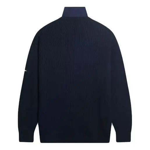 Balenciaga Layered Trompe L'oeil Knit Sweater - Navy