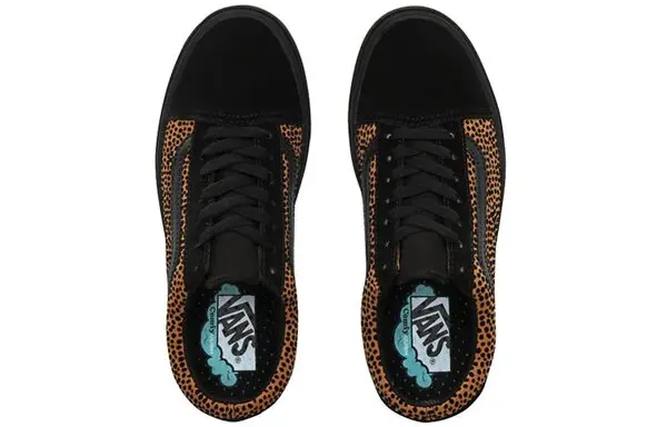 VANS Old Skool Comfycush Sneakers With Tiny Cheetah Print - Black
