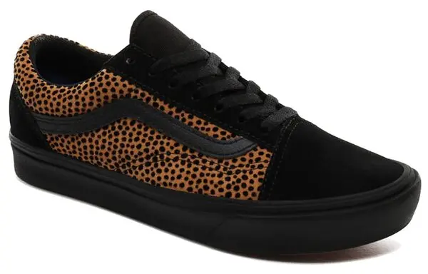 VANS Old Skool Comfycush Sneakers With Tiny Cheetah Print - Black
