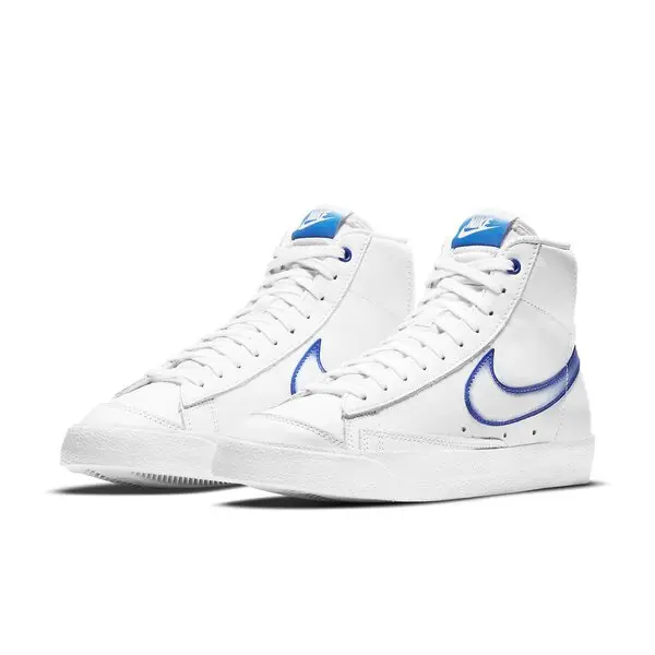 Nike Blazer Mid '77 High Top Sneakers - White/blue