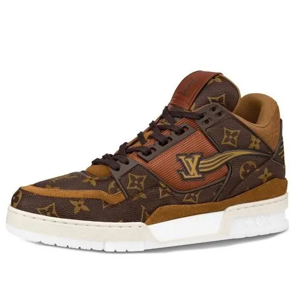 LOUIS VUITTON Trainer Ankle Sneakers - Brown/white