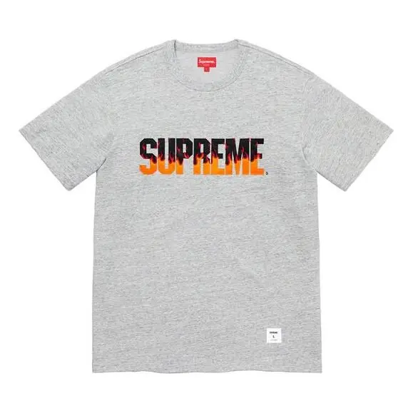 Supreme Flame S/s Top Logo Short Sleeve T-shirt - Grey