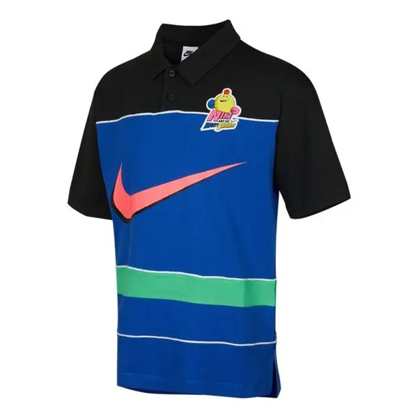 Nike Contrasting Colors Athleisure Casual Sports Short Sleeve Polo Shirt - Blue