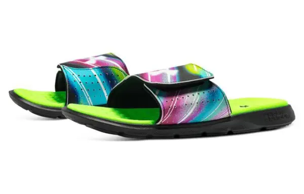 Under Armour Ignite Pro Graphic Strap Slides - Black/lime Surge