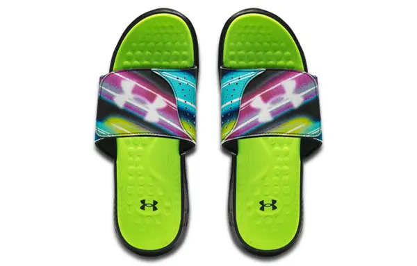 Under Armour Ignite Pro Graphic Strap Slides - Black/lime Surge