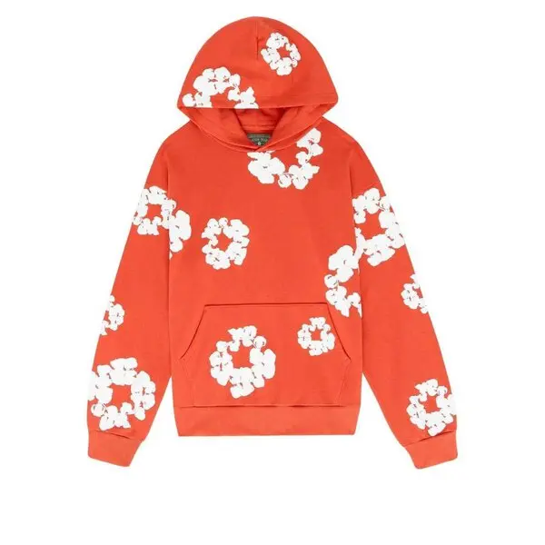 DENIM TEARS Cotton Wreath Logo Hoodie - Orange/white