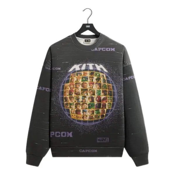 Kith X Marvel Vs. Capcom Character Select Vintage Nelson Crewneck - Black