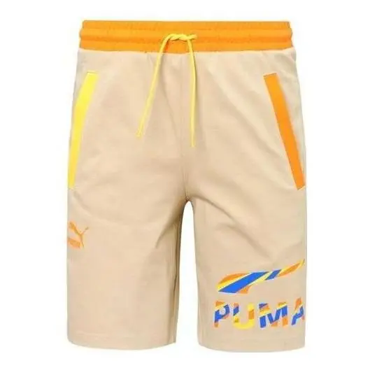 PUMA Logo Sporty Shorts - Tan