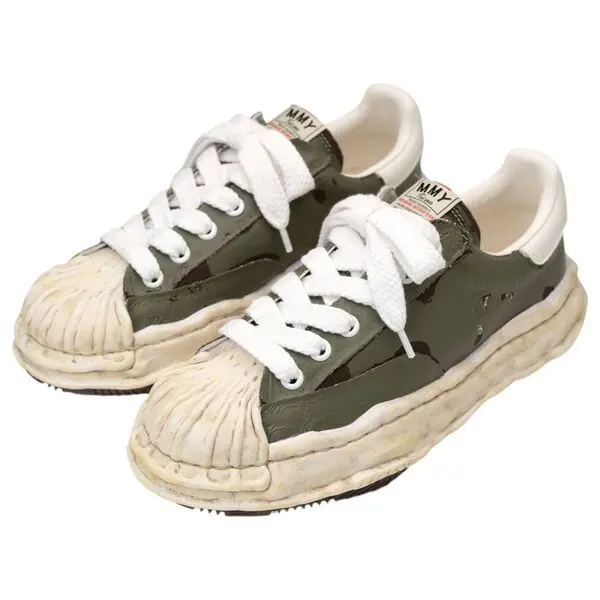 Mihara Yasuhiro Blakey Og Sole Film Attached Canvas Low-top Sneakers - Khaki