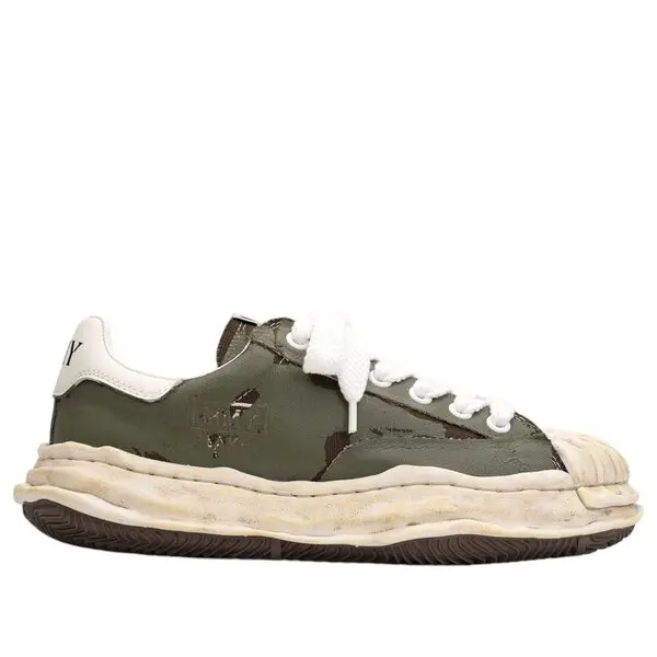 Mihara Yasuhiro Blakey Og Sole Film Attached Canvas Low-top Sneakers - Khaki