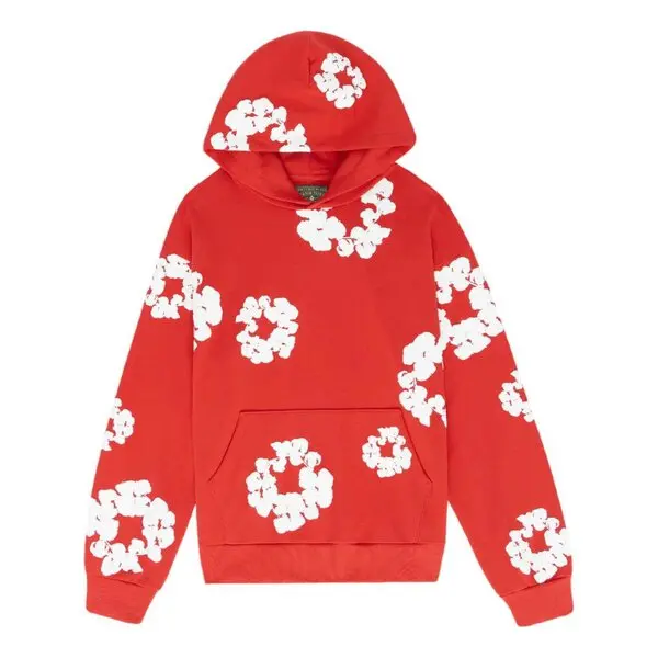 DENIM TEARS Cotton Wreath Hoodie - Red/white