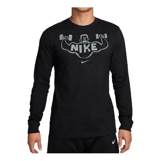 Nike Dri-fit Long Sleeve Fitness T-shirt - Black/multi-color
