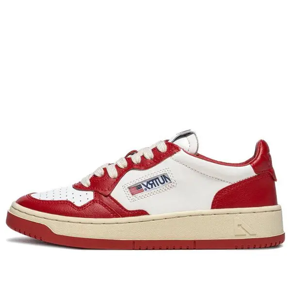 AUTRY Medalist Low Leather Sneakers - White/red