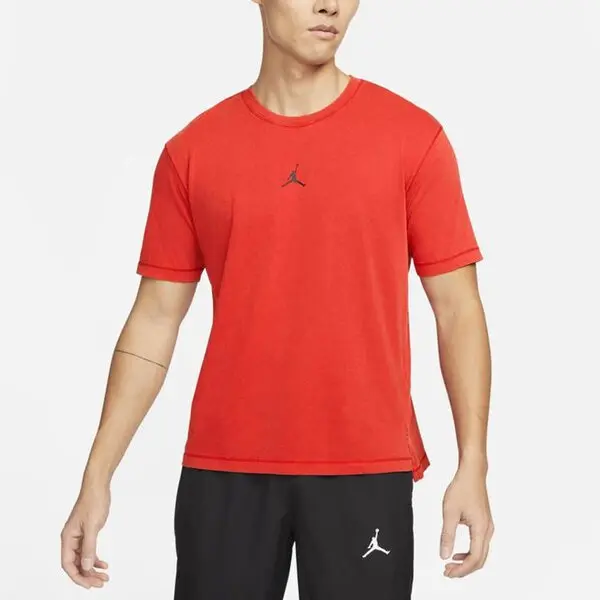 JORDAN Dri-fit Logo Quick Dry Sports Short Sleeve Red T-shirt - Multi-color
