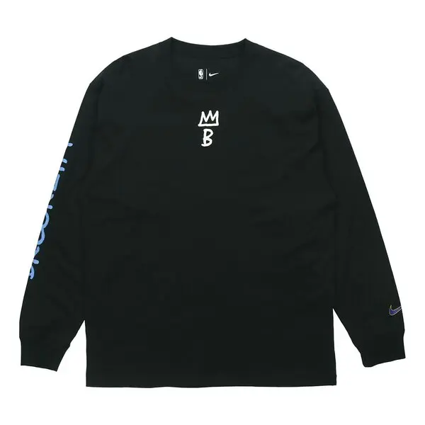 Nike Brooklyn Nets Courtside City Edition Crew Neck Long-sleeve - Black