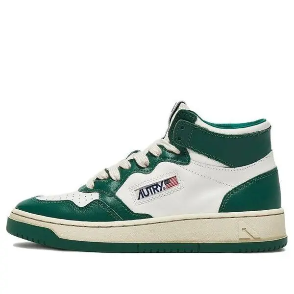 AUTRY Medalist Mid Leather Sneakers - White/green