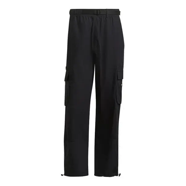 Adidas Originals Cargo Pant Side Pocket Splicing Drawstring Bundle Feet Sports Pants/trousers/joggers - Black