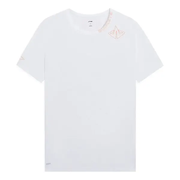 LI-NING Hoops Buckets Graphic T-shirt 'white - White/orange