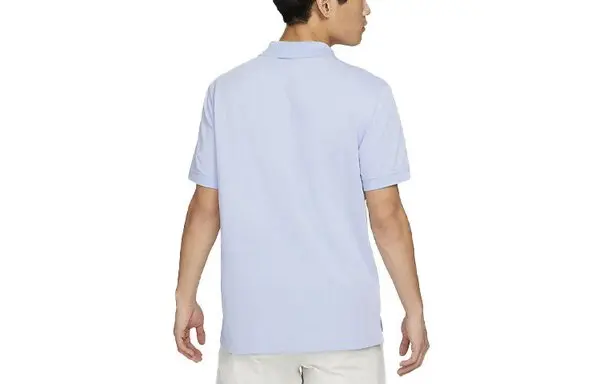 Nike Solid Color Lapel Short Sleeve Light Sea Blue Polo Shirt - Multi-color