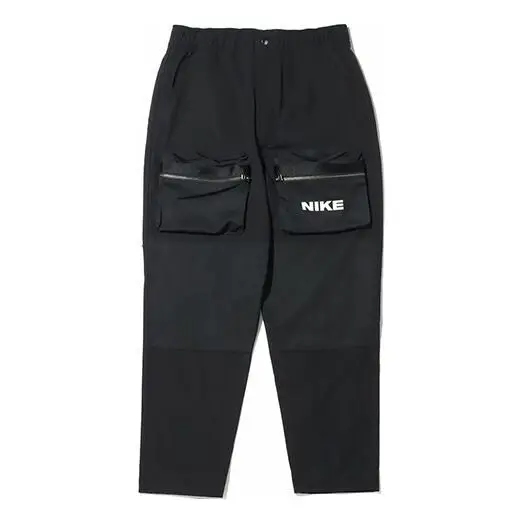 Nike Cargo Logo Casual Sports Long Pants - Black
