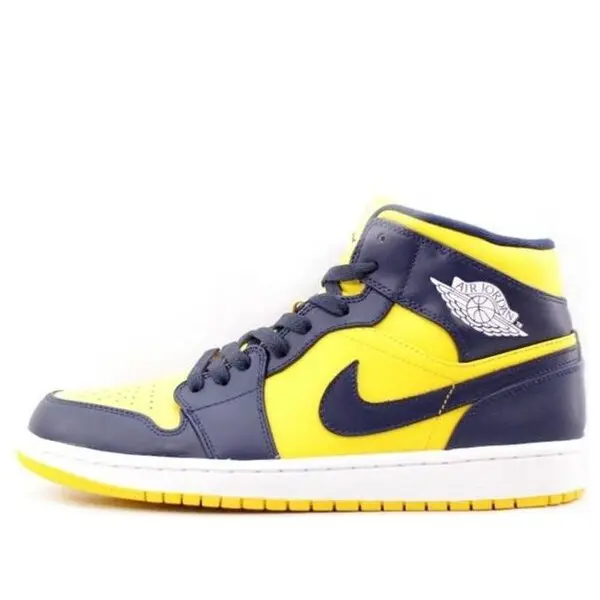 JORDAN 1 Mid Sneakers - Varsity Maize/navy