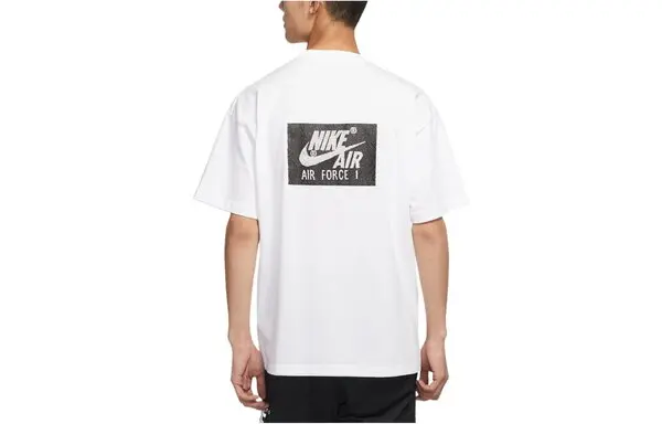 Nike Alphabet Logo Pattern Printing Round Neck Pullover Short Sleeve White T-shirt - Multi-color