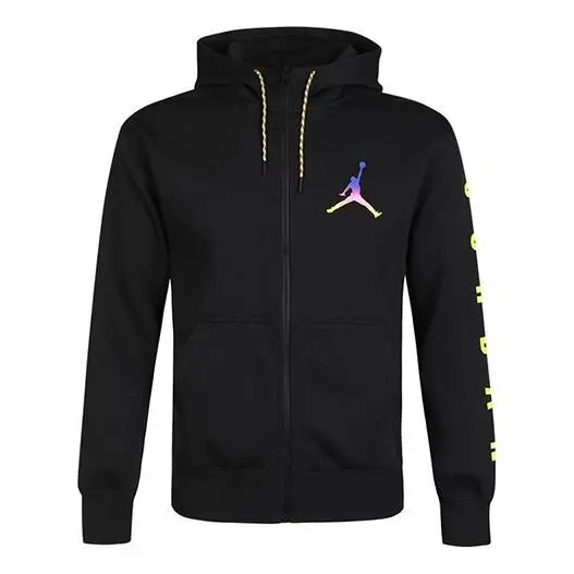 JORDAN Athletic Fleece Lined Hooded Jacket - Black