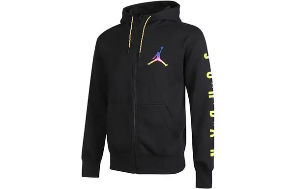 JORDAN Athletic Fleece Lined Hooded Jacket - Black