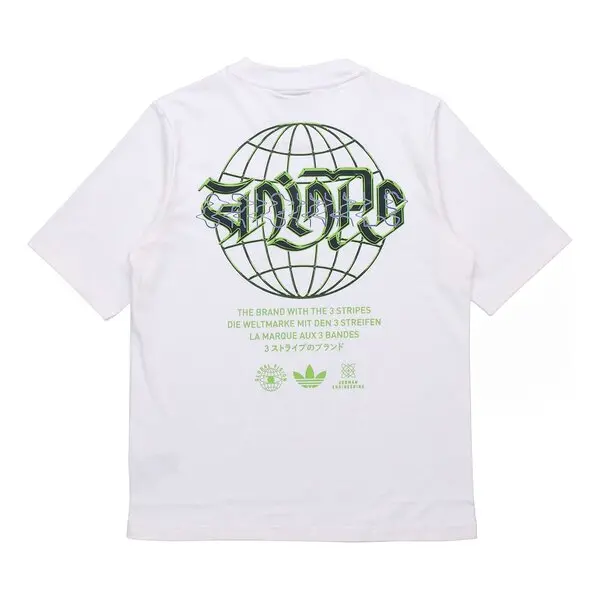 Adidas Originals Graphic Tee 3 Graffiti Printing Round Neck - White