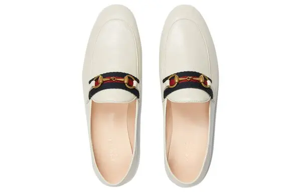 Gucci Horsebit Web Leather Loafers - White
