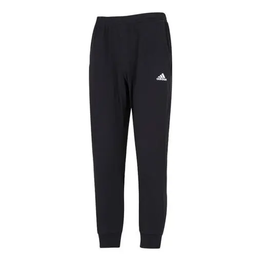 Adidas Solid Color Logo Knit Casual Bundle Feet Sports Pants/trousers/joggers Black - Default Color