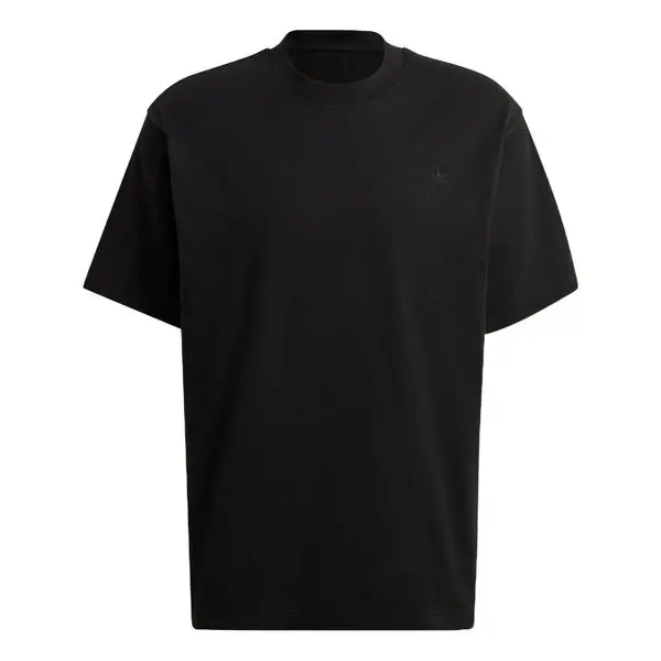 Adidas Solid Color Round Neck Pullover Short Sleeve Casual Black T-shirt - Multi-color