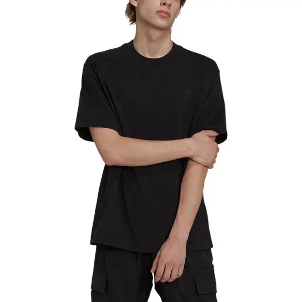 Adidas Solid Color Round Neck Pullover Short Sleeve Casual Black T-shirt - Multi-color