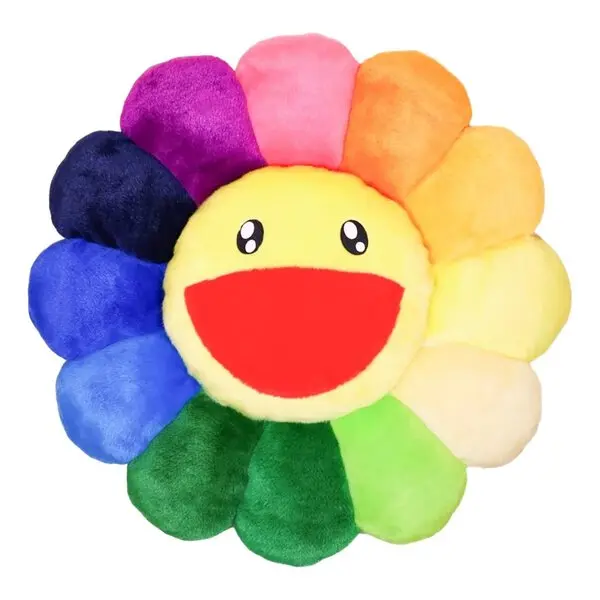 TAKASHI MURAKAMI Flower Plush 60 Cm 'rainbow Yellow - Rainbow/yellow