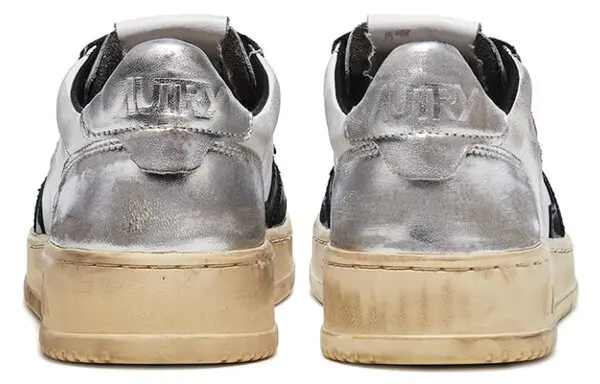 AUTRY Medalist Super Vintage Leather Low Sneakers - White/black/silver