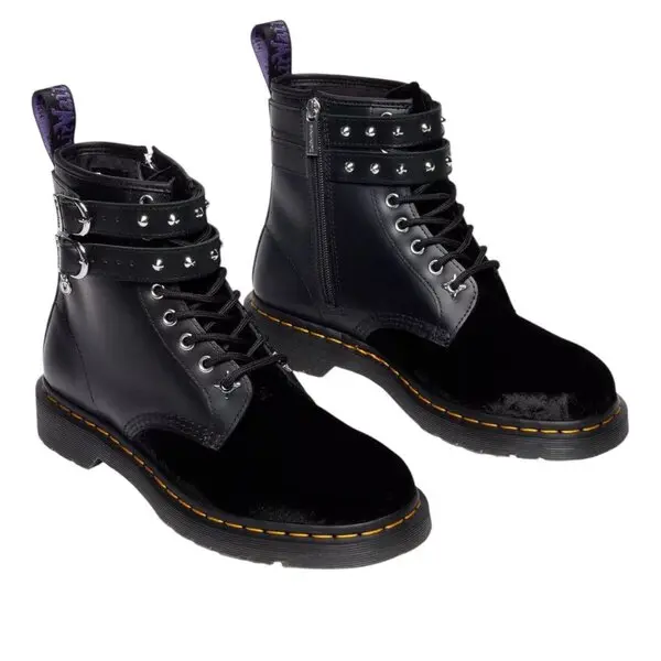 Dr. Martens X Wednesday 1460 Velvet Combat Boots