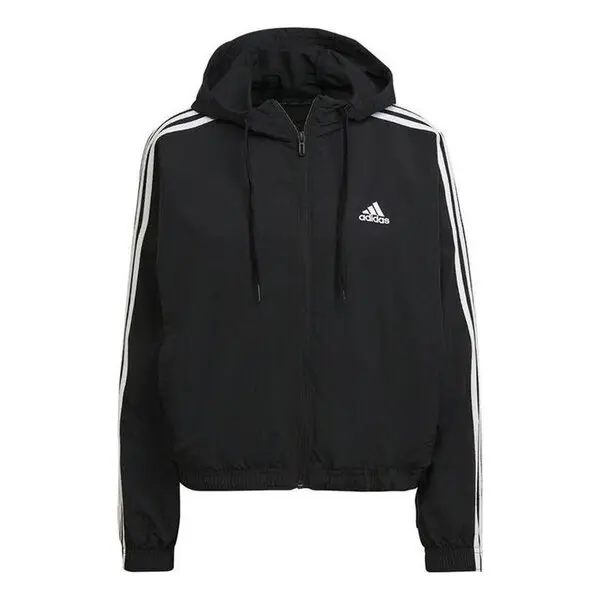Adidas Essentials Repeat Logo Loose-fit Windbreaker - Black/white