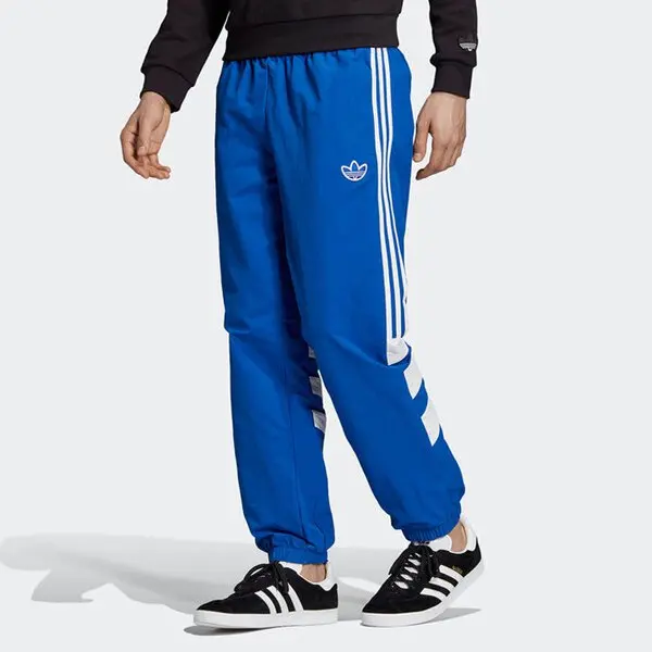Adidas Balanta Track Pants Splicing Contrasting Colors White Blue Bundle Feet Blue