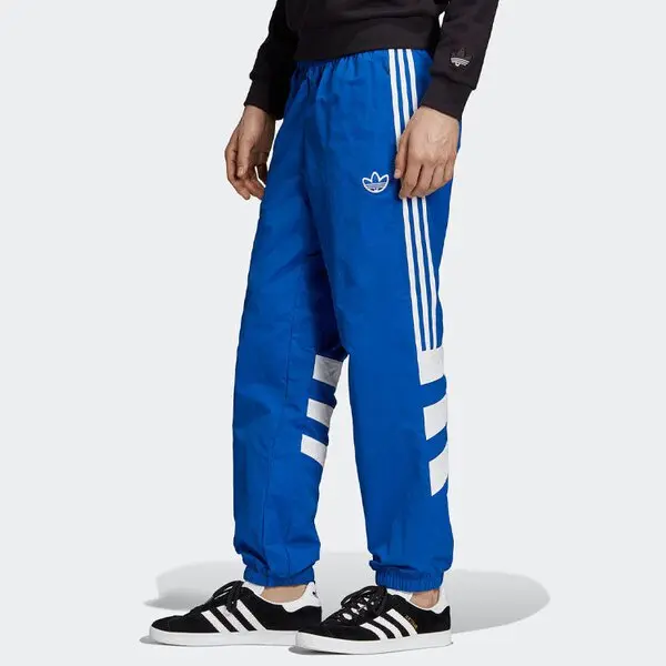 Adidas Balanta Track Pants Splicing Contrasting Colors White Blue Bundle Feet Blue