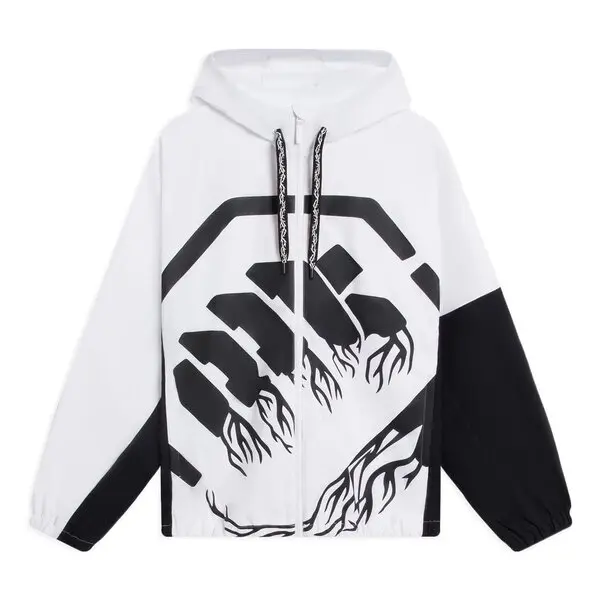 LI-NING Badfive Big Logo Hooded Jacket - White/black