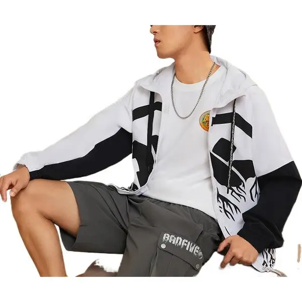 LI-NING Badfive Big Logo Hooded Jacket - White/black