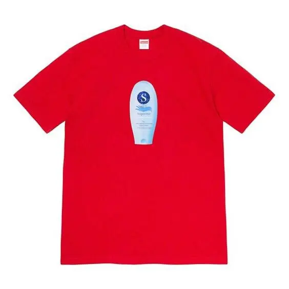 Supreme Fw19 Week 1 Super Cream Tee Short Sleeve - Red