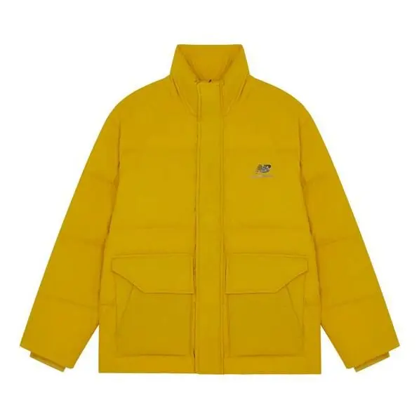 NEW BALANCE Padded Logo Print Jacket - Yellow