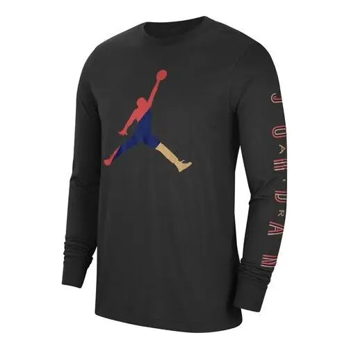 JORDAN Multi-color Alphabet Logo Long Sleeves - Black