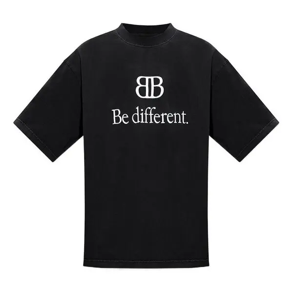 Balenciaga Bb Be Different T-shirt Medium Fit - Black