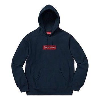 Supreme X Swarovski Box Logo Hooded Sweatshirt - Blue