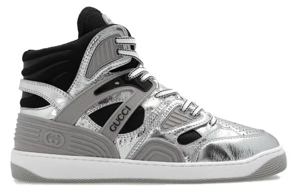 Gucci Basket High-top Sneakers - Silver/black